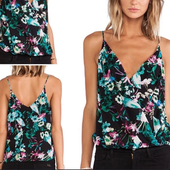 Rory Beca | Tops | Rory Beca Overlay Iggy Pop Floral Cami Vneck Wrap ...